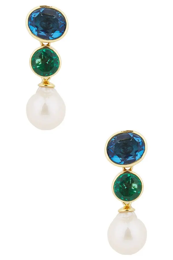 VALERE Rise Dangle Earrings - 22k Gold Plated  Blue Sapphire Quartz  G