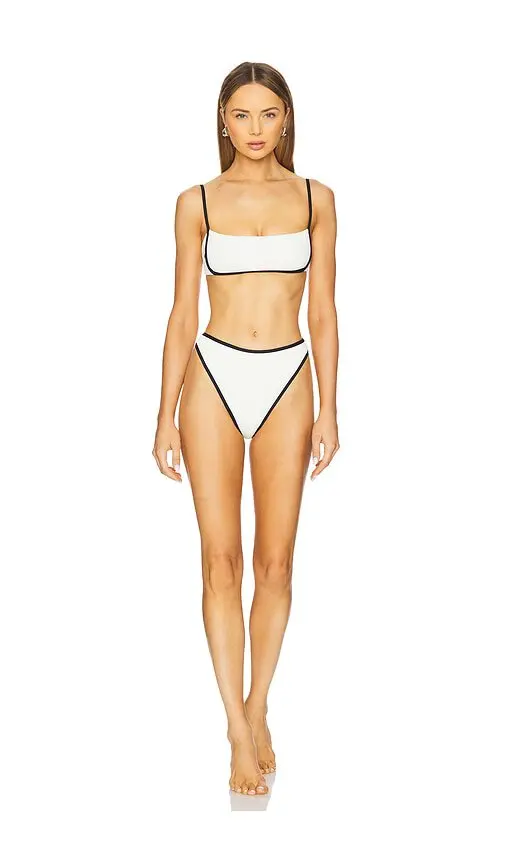 L*Space Nora Bitsy Bikini Bottom - Cream & Black