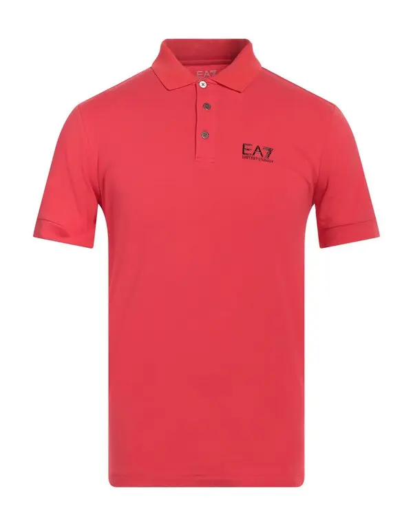EA7 Polo Shirt Size Cotton, Elastane - Red