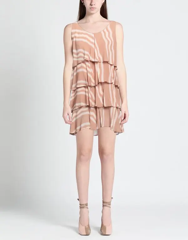 Armani Exchange Sleeveless Crewneck Tiered Mini Dress