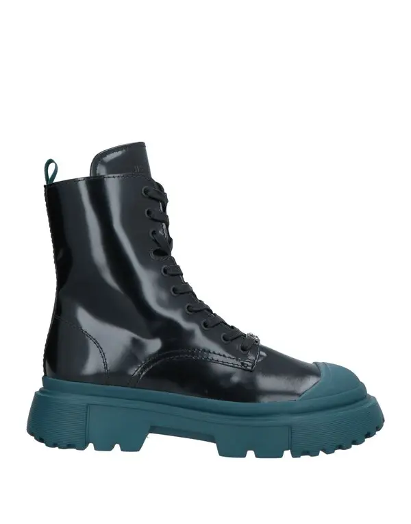 Hogan Lace-up Ankle Boots In Patent Leather