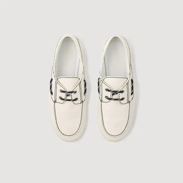 Sandro Leather Loafers - White