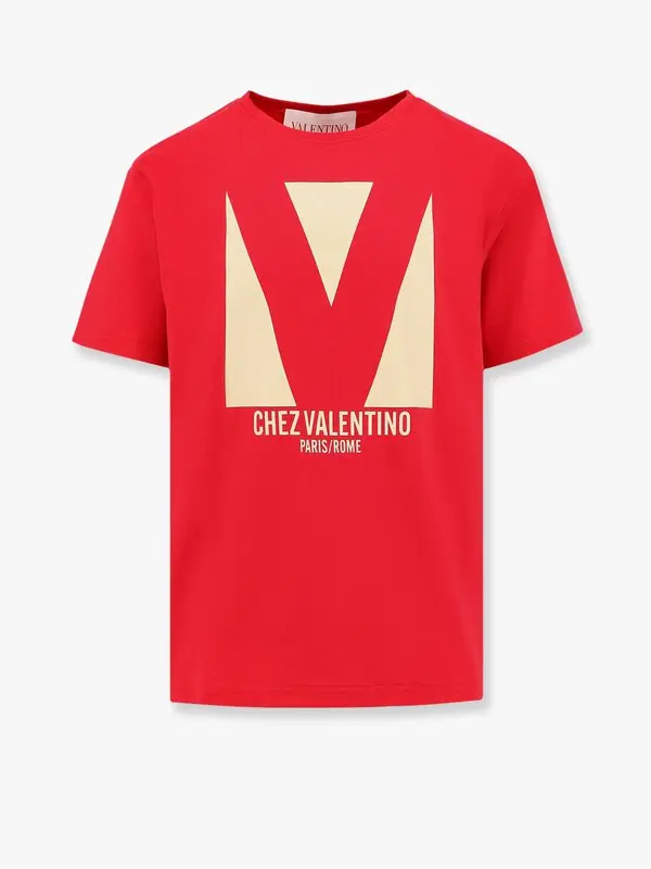 Valentino Garavani Cotton Tshirt With Chez Print