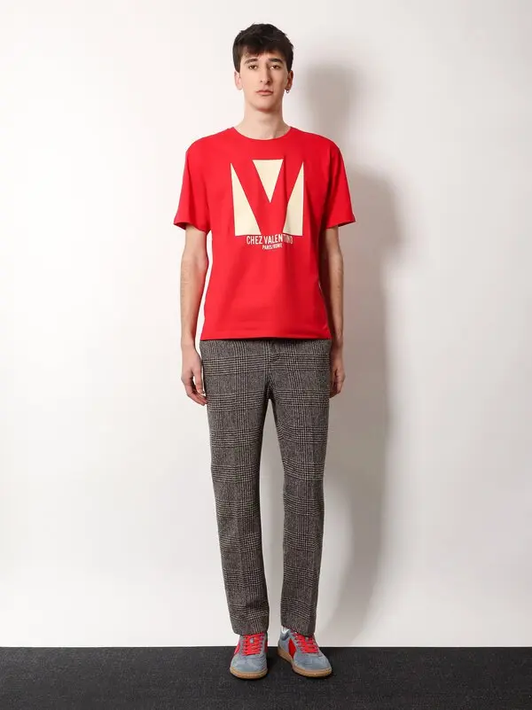 Valentino Garavani Cotton Tshirt With Chez Print