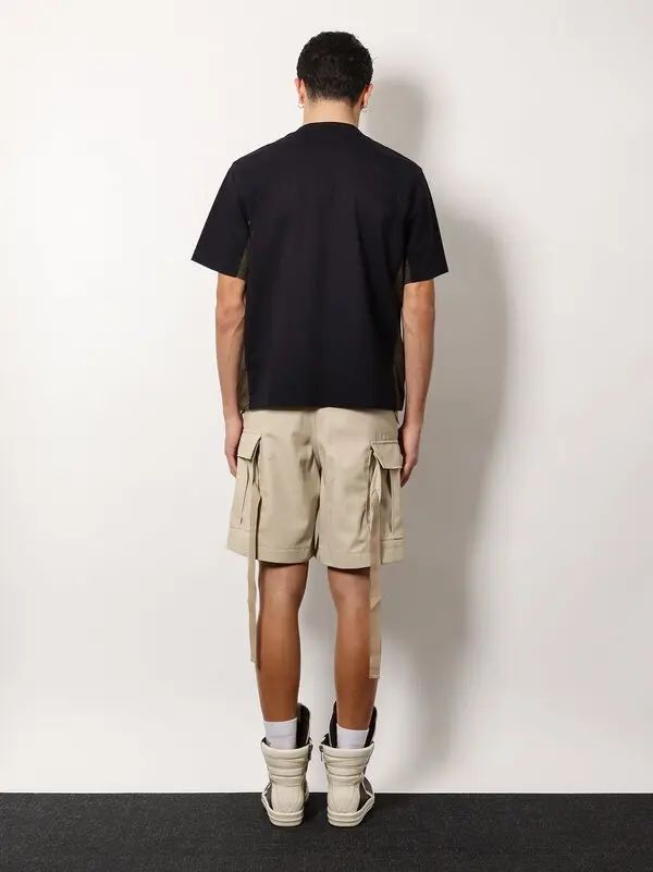 Sacai Cotton Tshirt With Nylon Inserts