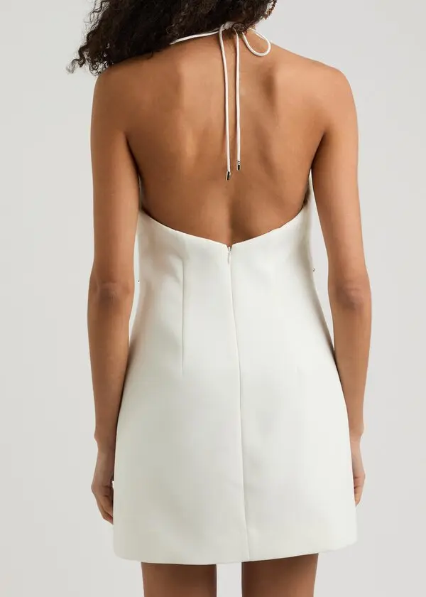 Self-Portrait Bow-Embellished Lace-Trimmed Mini Dress In White - 60% Off |  Editorialist