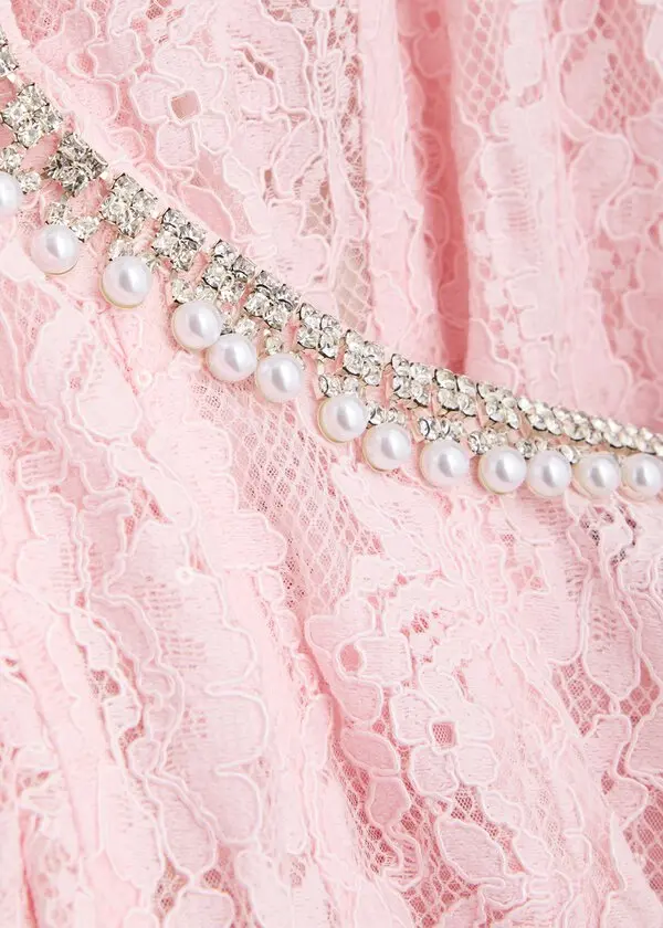 SELF-PORTRAIT Sequin-embellished Lace Midi Dress