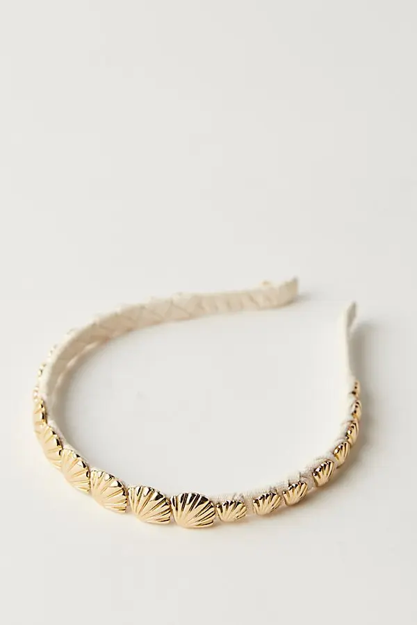 Lele Sadoughi Strand Shell Headband - Gold