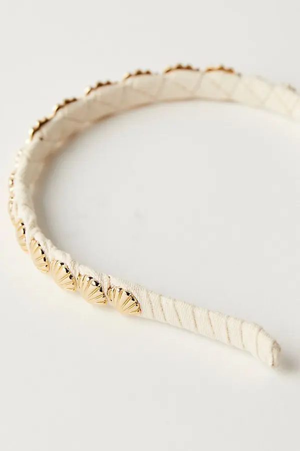 Lele Sadoughi Strand Shell Headband - Gold | Editorialist