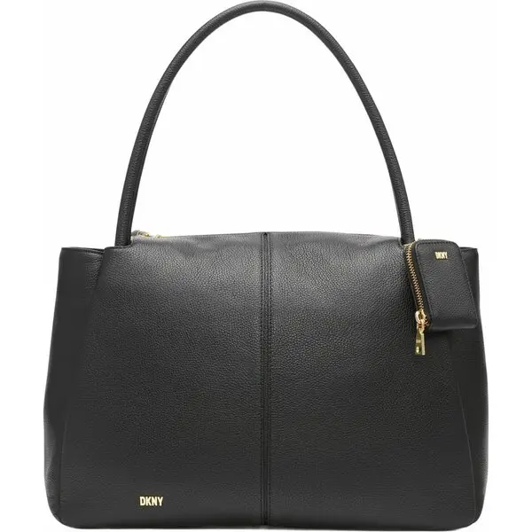Dkny Sabina Pebble Leather Tote Bag - Blk/gold
