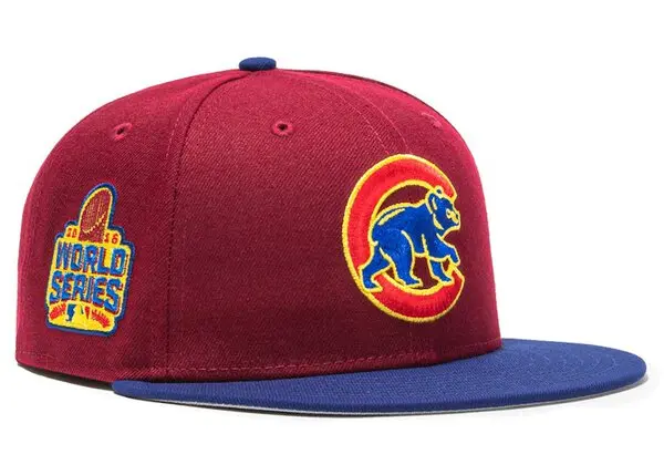 New Era Chicago Cubs 2016 World Series Patch Fitted Hat - Cardinal/royal
