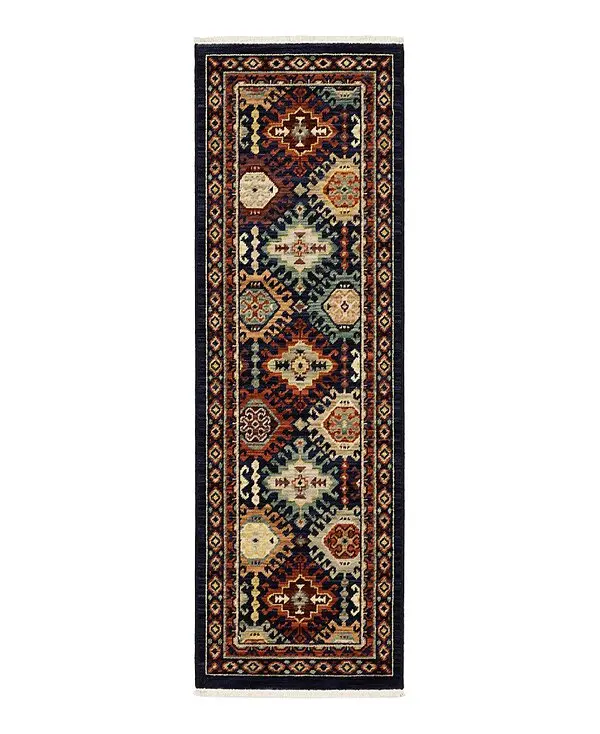 ORIENTAL WEAVERS Lilihan 003b6 Runner Area Rug, 2' X 6 - Navy