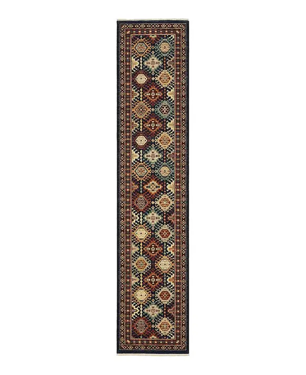 ORIENTAL WEAVERS Lilihan 003b6 Runner Area Rug, 2'6 X 12 - Navy