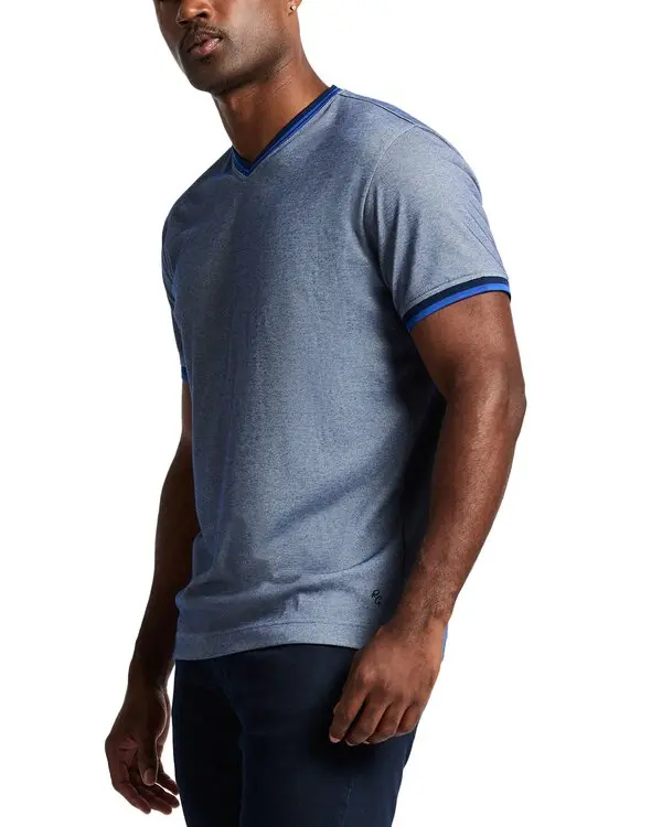 Robert Graham Holton Textured V Neck Tee