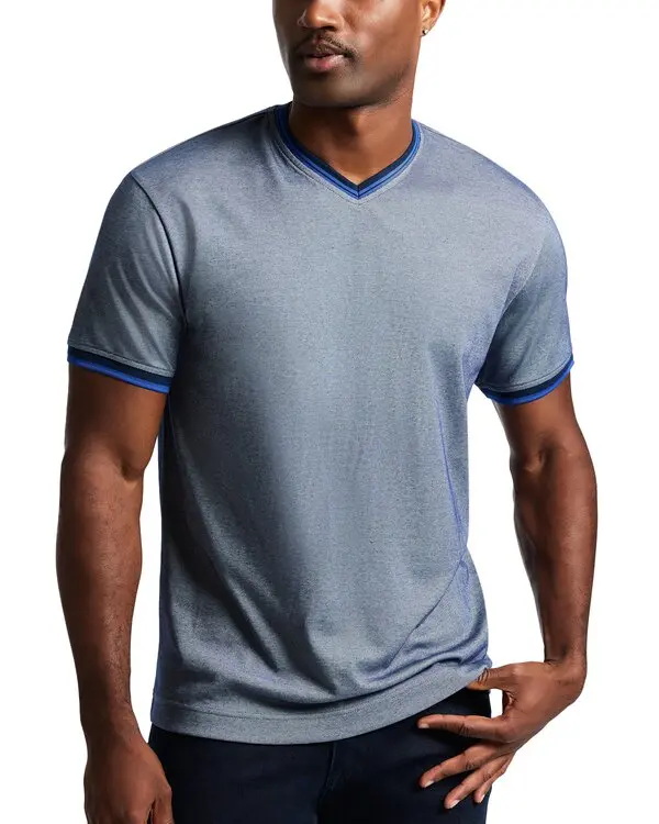 Robert Graham Holton Textured V Neck Tee