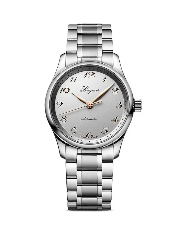 LONGINES Master Watch, 34mm - Silver/silver
