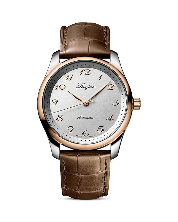 LONGINES Master 40mm Watch - Silver/brown