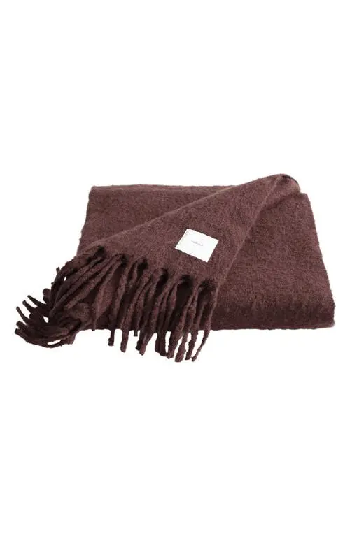 CALVIN KLEIN HOME Faux Mohair Throw Blanket - Dark Red