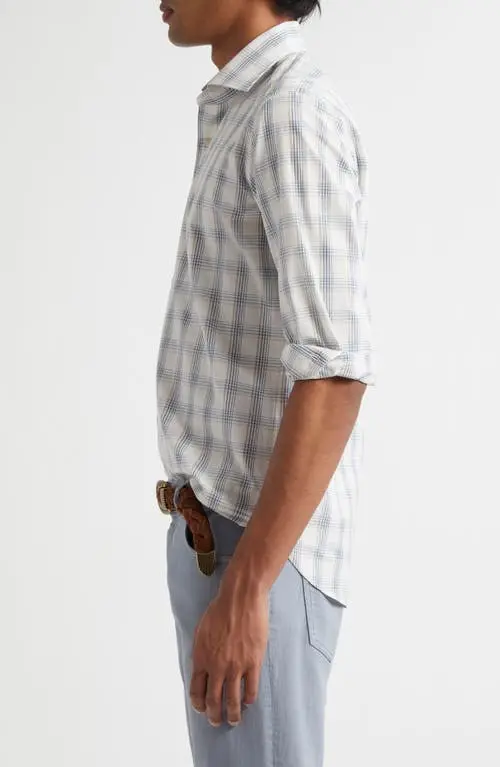 Eleventy Dandy Plaid Cotton & Linen Button-up Shirt - Denim