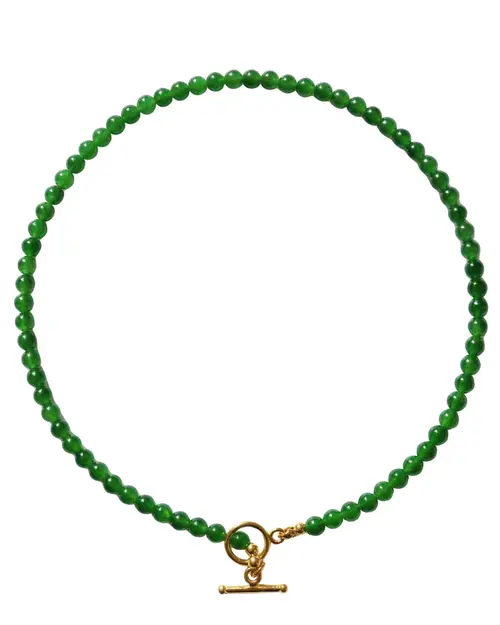 SEREE Forest Chalcedony Beaded Necklace - Green