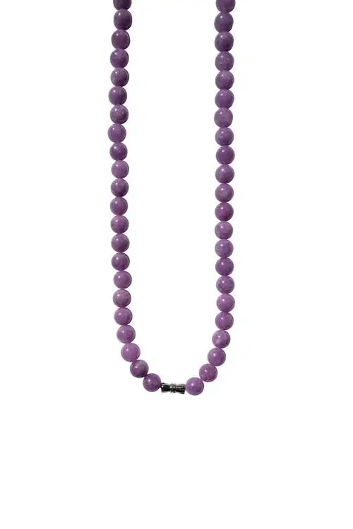 SEREE Lilac Jade Beaded Necklace - Purple
