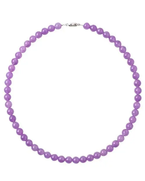 SEREE Lilac Jade Beaded Necklace - Purple