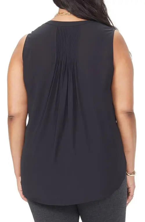 NYDJ Print Sleeveless Split-neck Top - Black