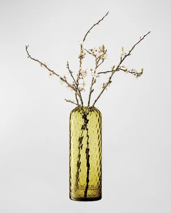 LSA Dapple Textured Vase - Green