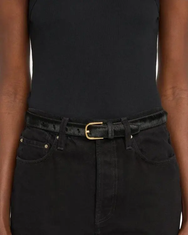 TOTEME Pony Hair Leather Belt - Black