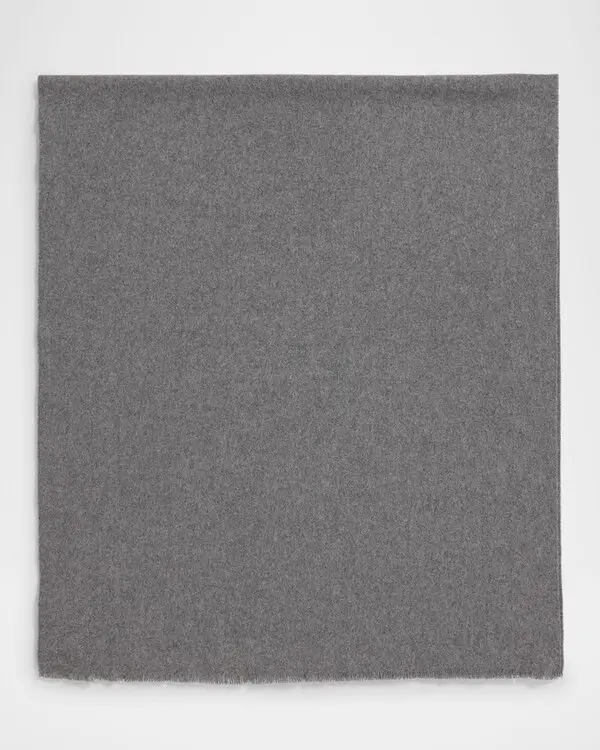 TOTEME Wide Classic Wool Scarf - Mid Grey Melange 020
