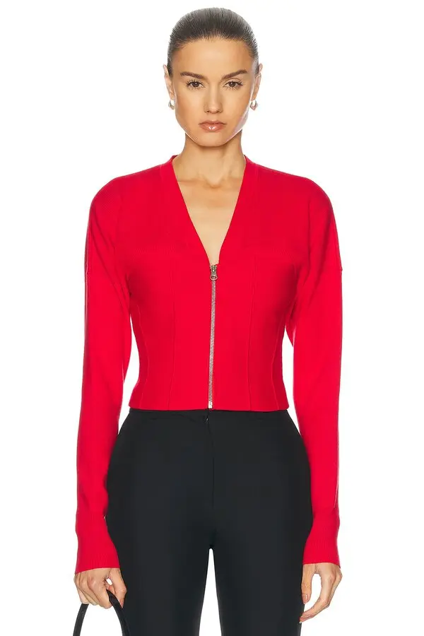 FLEUR DU MAL Knit Zip Bustier Cardigan