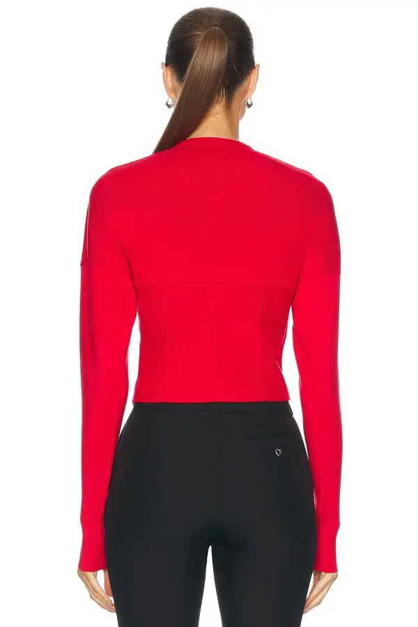 FLEUR DU MAL Knit Zip Bustier Cardigan