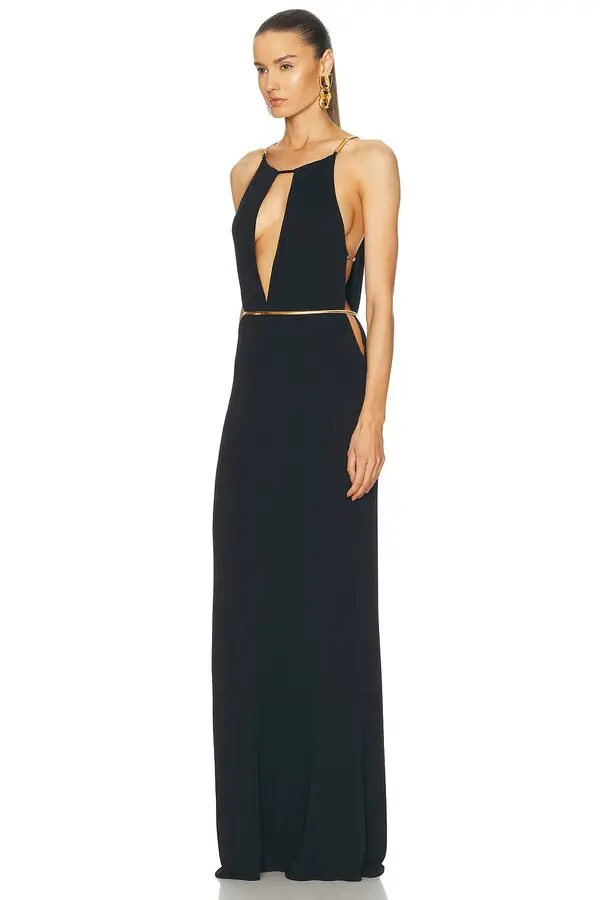 Tom Ford Evening Dress With Gold Chain - Black - 35% Off