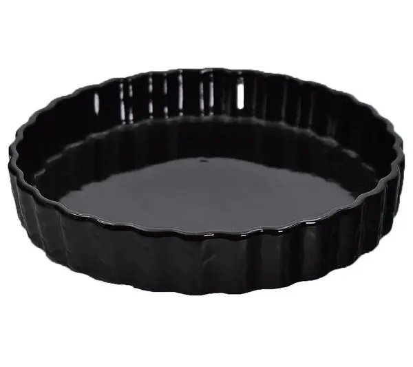 TEMP-TATIONS Carved Willow 11' Ceramic Quiche Pan - One-color