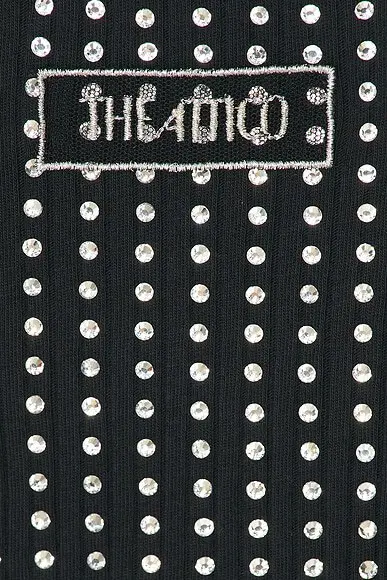 Attico Sleeveless Crystal Midi Dress - Black