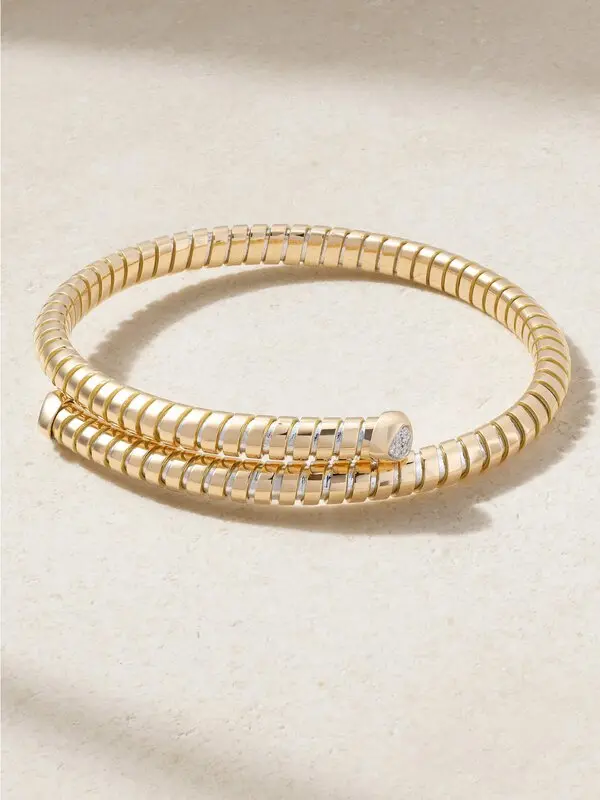 Marina B Trisolina Bypass Diamond Bracelet - Gold