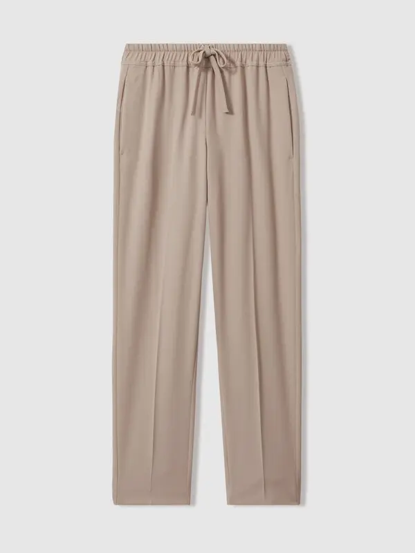 REISS Hailey Tapered Trousers - Brown