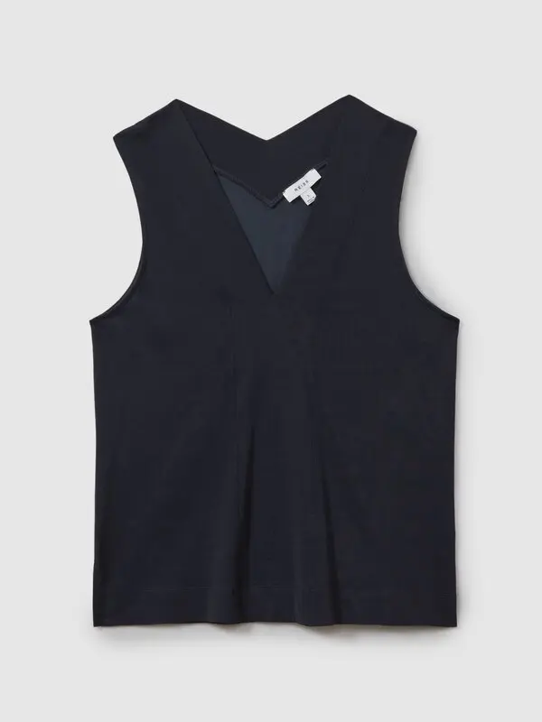 REISS Mira V-neck Shell Top
