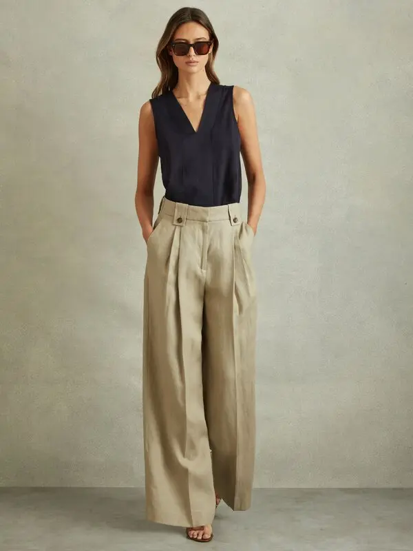 REISS Mira V-neck Shell Top