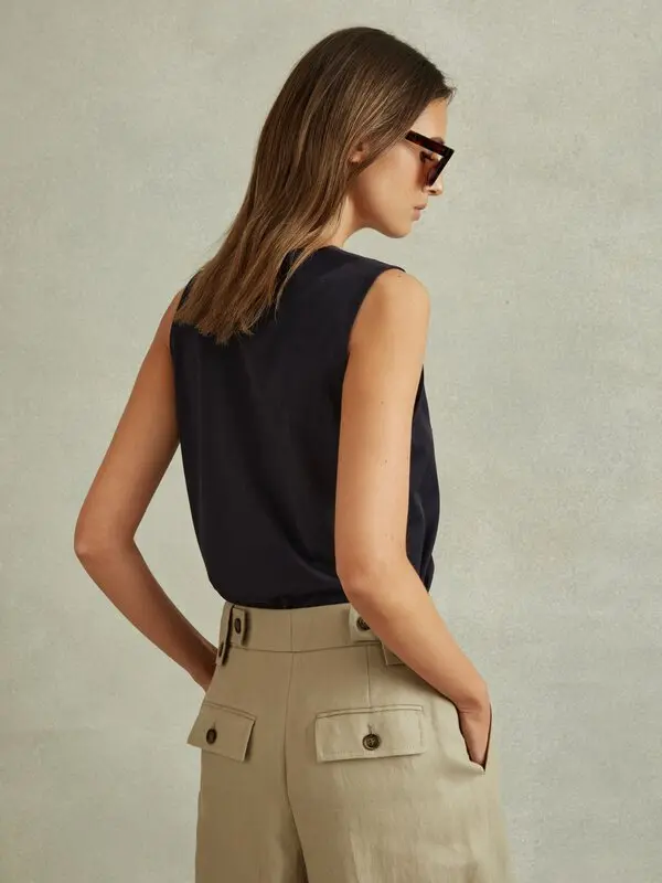 REISS Mira V-neck Shell Top