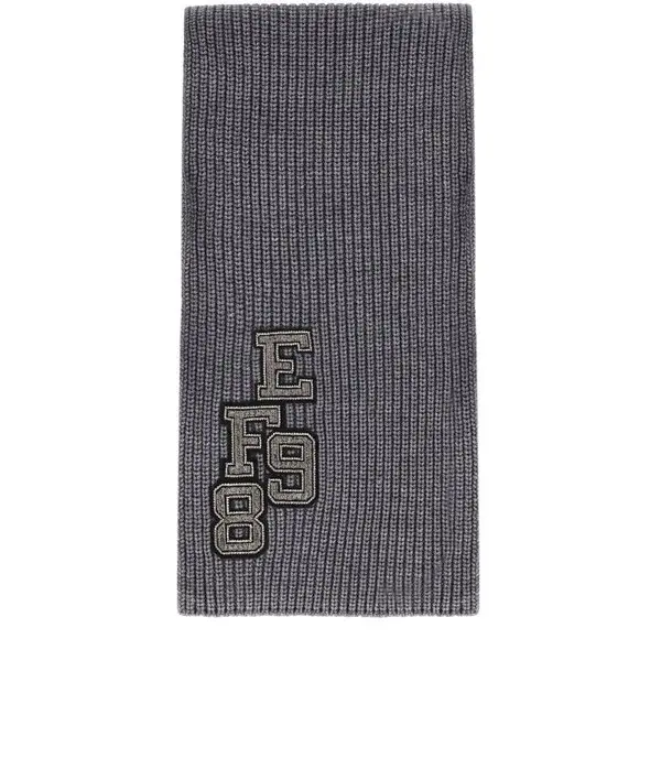 Elisabetta Franchi Steel Melange Ribbed Scarf - Grey