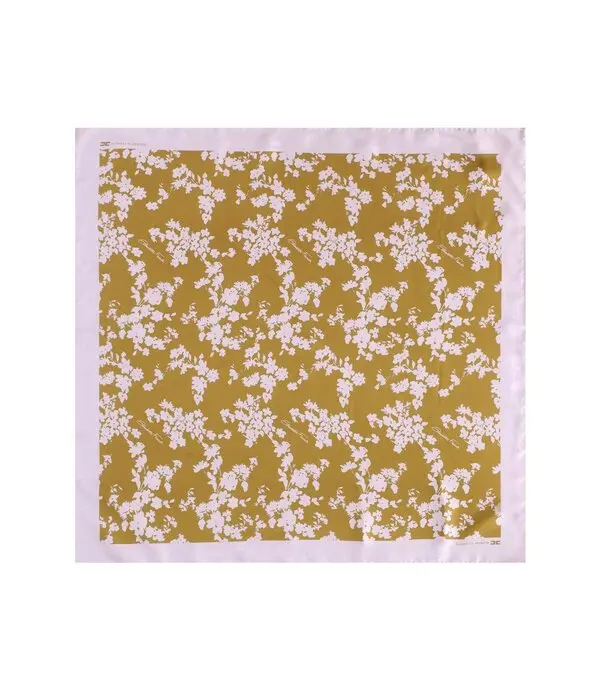Elisabetta Franchi Curry Quarzo Floral Foulard Scarf - Yellow