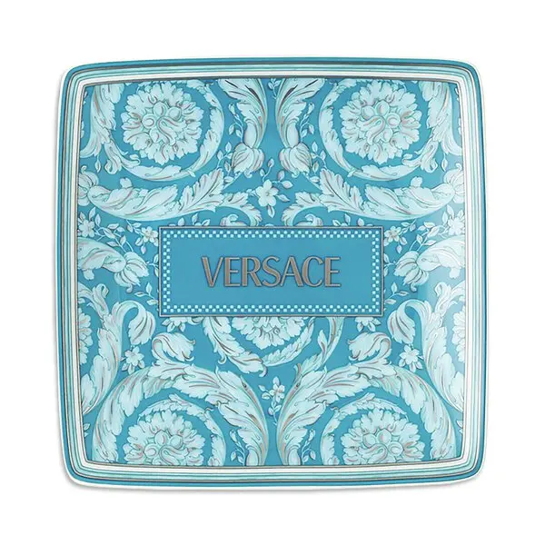 Versace Barocco Rose Canape Dish - Teal