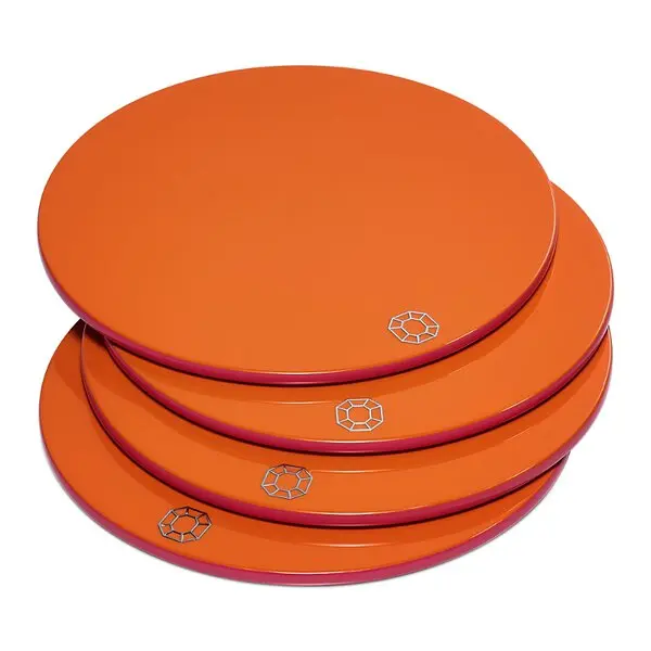 THE MARTHA, BY BACCARAT Octagon Coaster Set - Orange