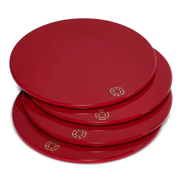 THE MARTHA, BY BACCARAT Octagon Coaster Set - Red