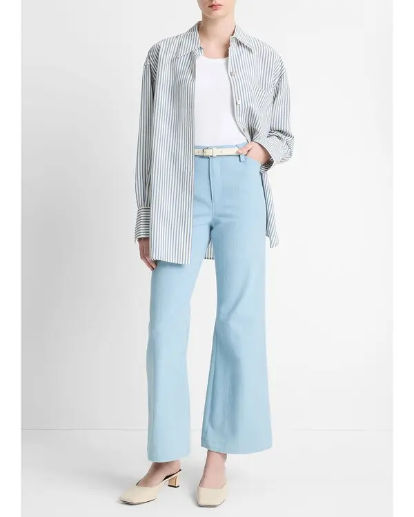 Vince Mid-rise Cropped Flare Twill Pants