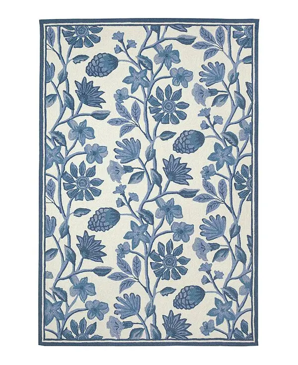 LUSH DECOR Liora Manne Capri Floral Vine Area Rug, 5' X 7'6 - Blue