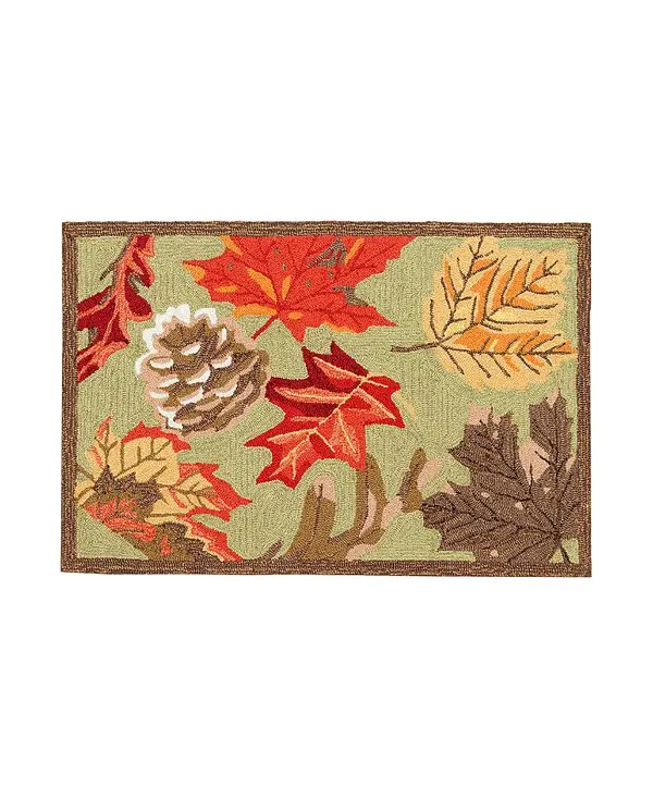LIORA MANNE Ravella Falling Leaves Area Rug, 2' X 3 - Moss