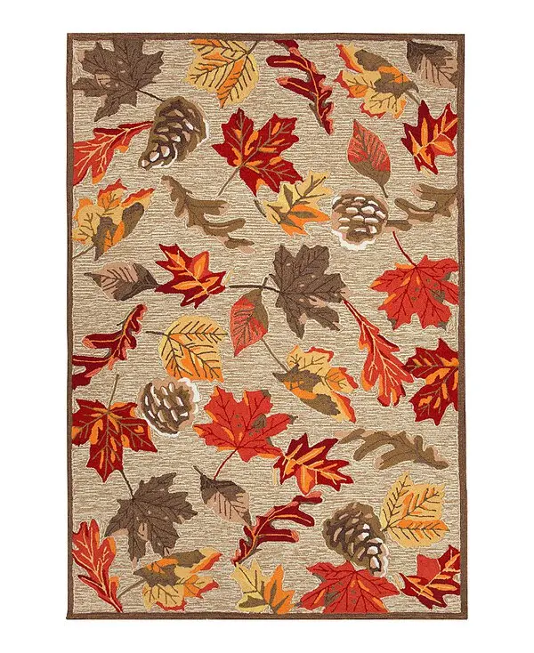 LIORA MANNE Ravella Falling Leaves Area Rug, 5' X 7'6 - Natural