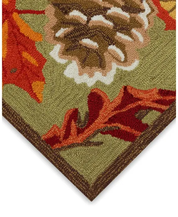 LUSH DECOR Liora Manne Ravella Falling Leaves Area Rug, 5' X 7'6 - Moss